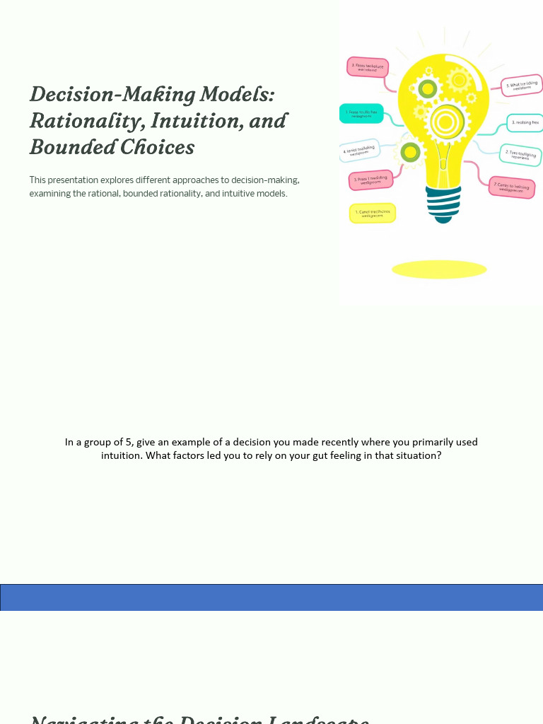 Decision Making Models Rationality Intuition and Bounded Choices | PDF ...