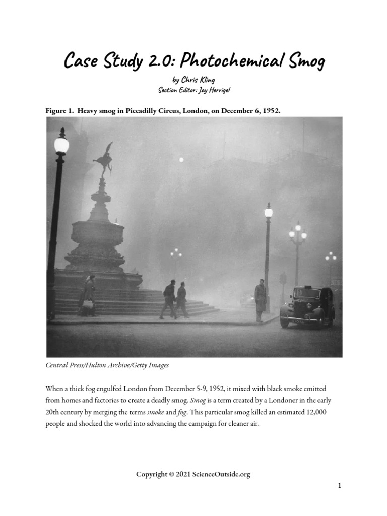Case Study - Photochemical Smog SE-Intro | PDF | Atmosphere Of Earth | Smog