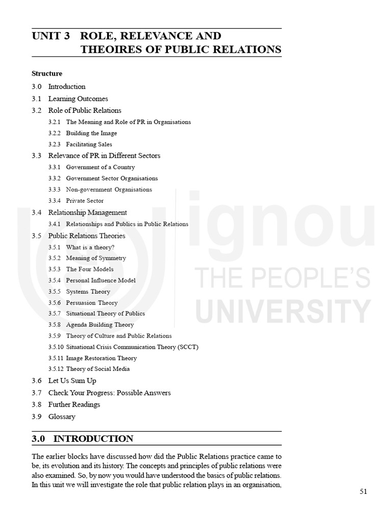 Unit-3 | PDF | Public Relations | Theory