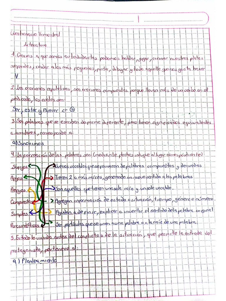 cuestionario literatura 3cer trimestre | PDF