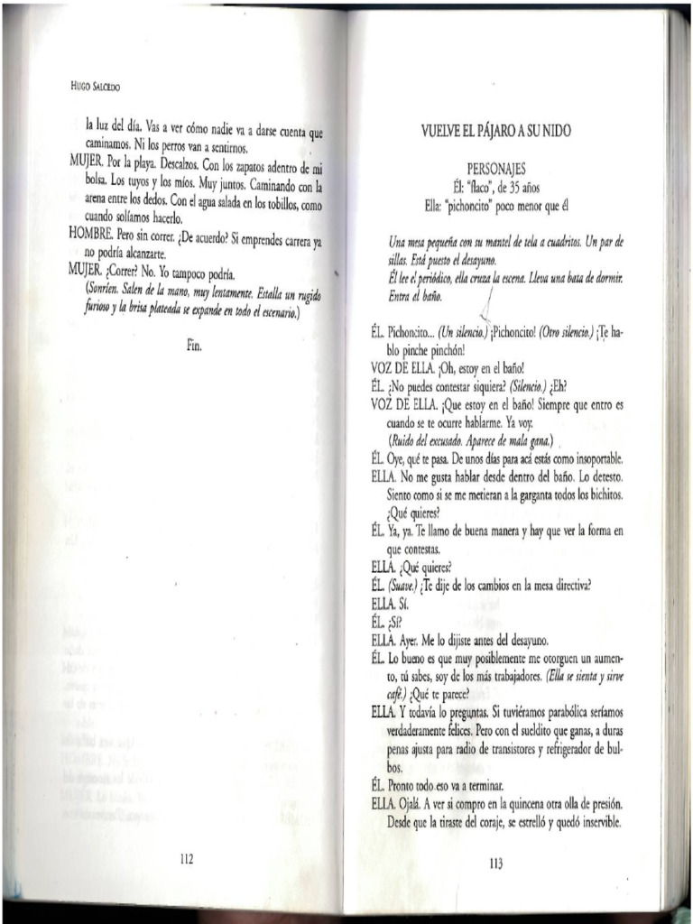 Vuelve El Pajaro A Su Nido. Hugo Salcedo | PDF
