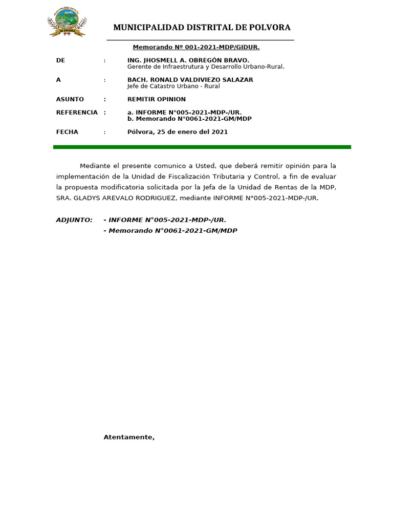 Memorando 2021 | PDF