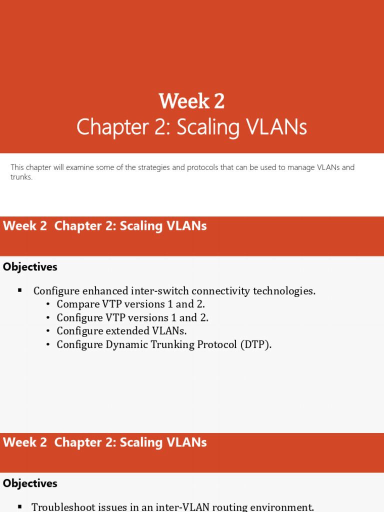 Week 2 - Scaling VLANs - PPT | PDF | Network Switch | Ip Address
