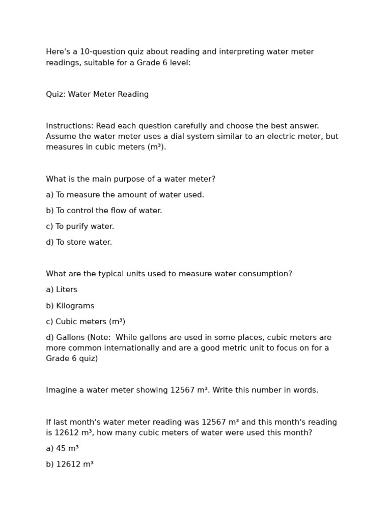 Water Meter Reading | PDF