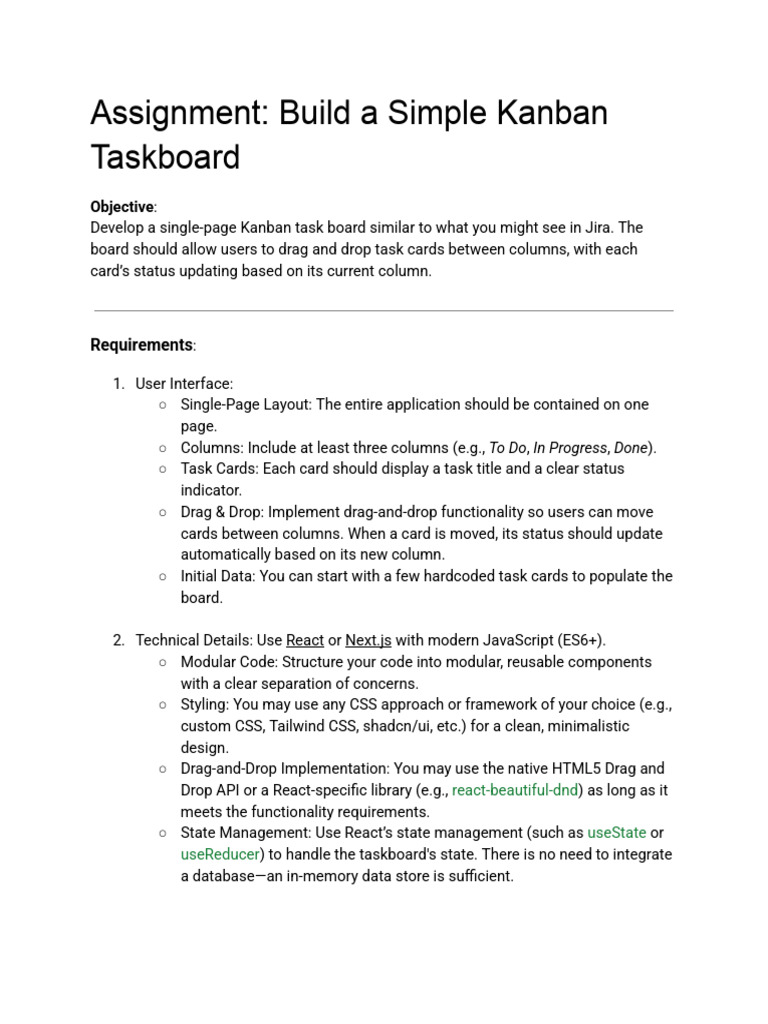 Intern Assignment Kanban Taskboard | PDF | Software | Computer Engineering