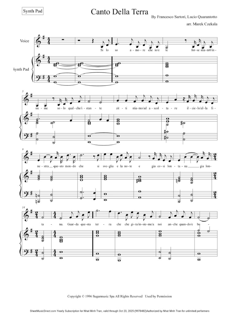 Canto Della Terra Choir | PDF