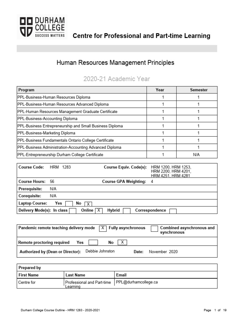 Human Resource Management Principles HRM_1283_2021-1 | PDF | Human ...