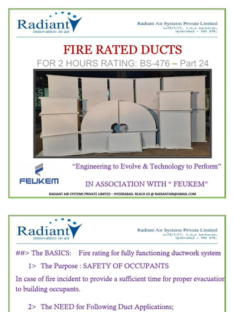 Fire Rated Duct Systems Overview | PDF | Duct (Flow) | Fires