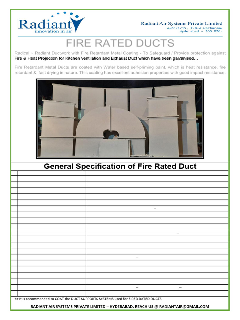 RADIANT AIR - FIRE RATED DUCTS - Angle Frames | PDF | Duct (Flow ...