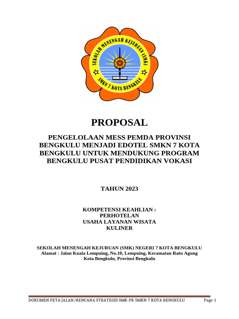 Proposal Alih Fungsi Mess Pemda | PDF