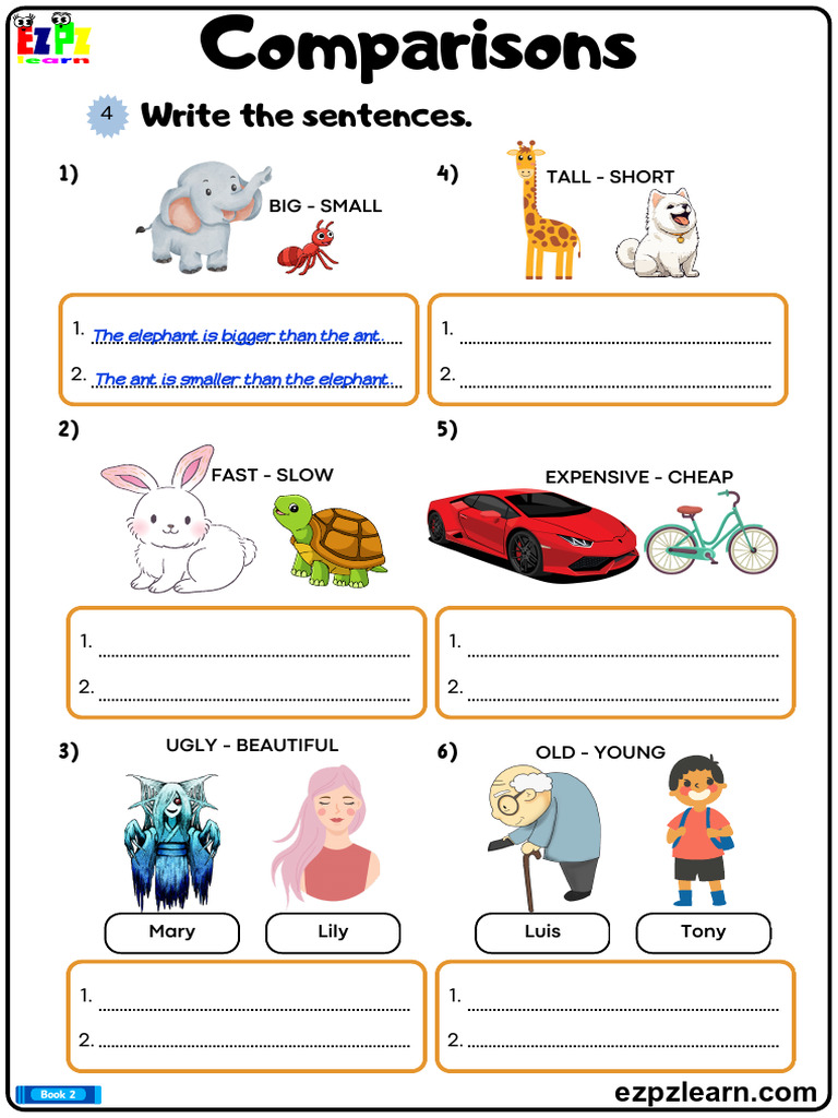 Adjectives Write The Sentences With The Correct Comparative Forms of The Adjectives | PDF