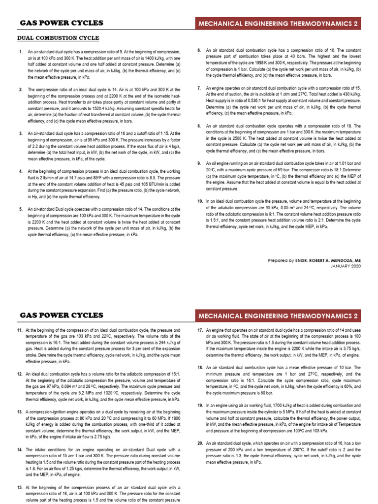 PS3 GAS POWER CYCLES - Dual | PDF | Heat | Pressure