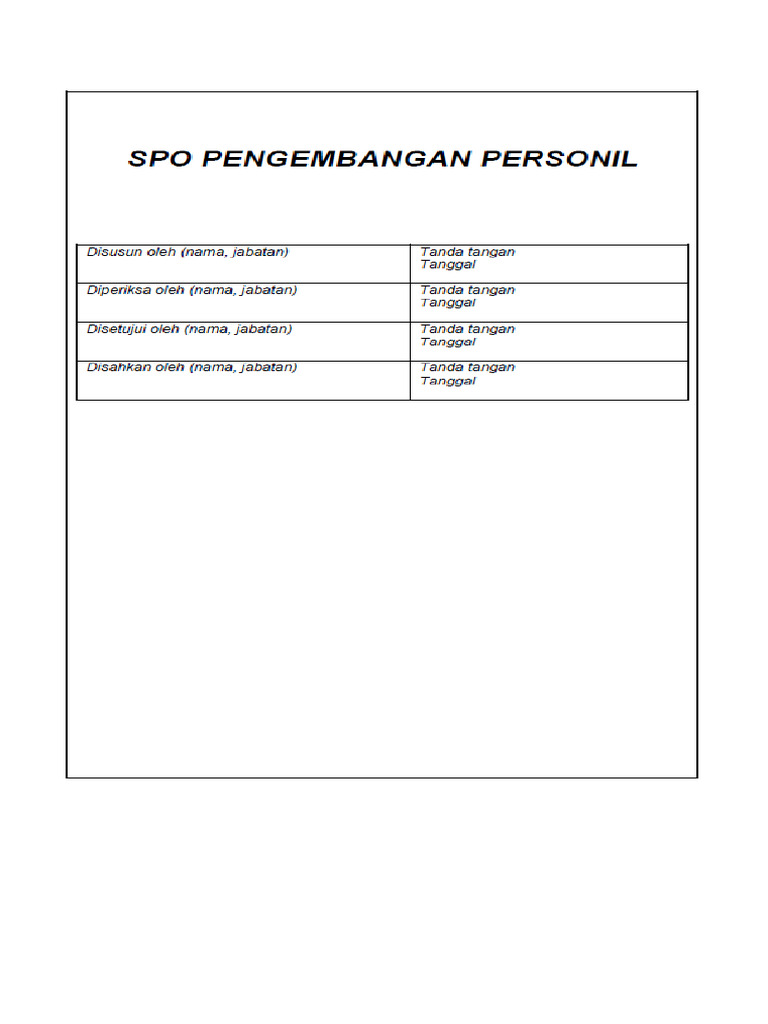 Contoh SPO Pengembangan SDM | PDF