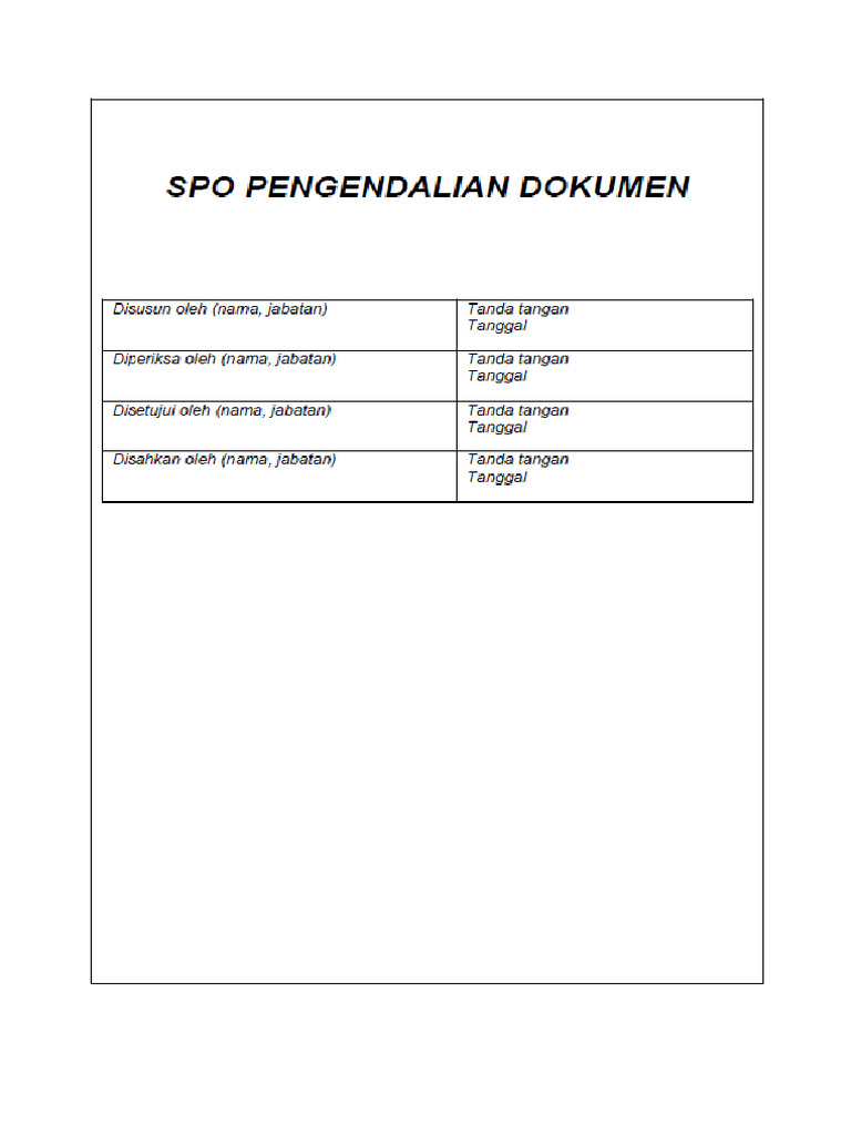 Contoh SPO Pengendalian Dokumen | PDF