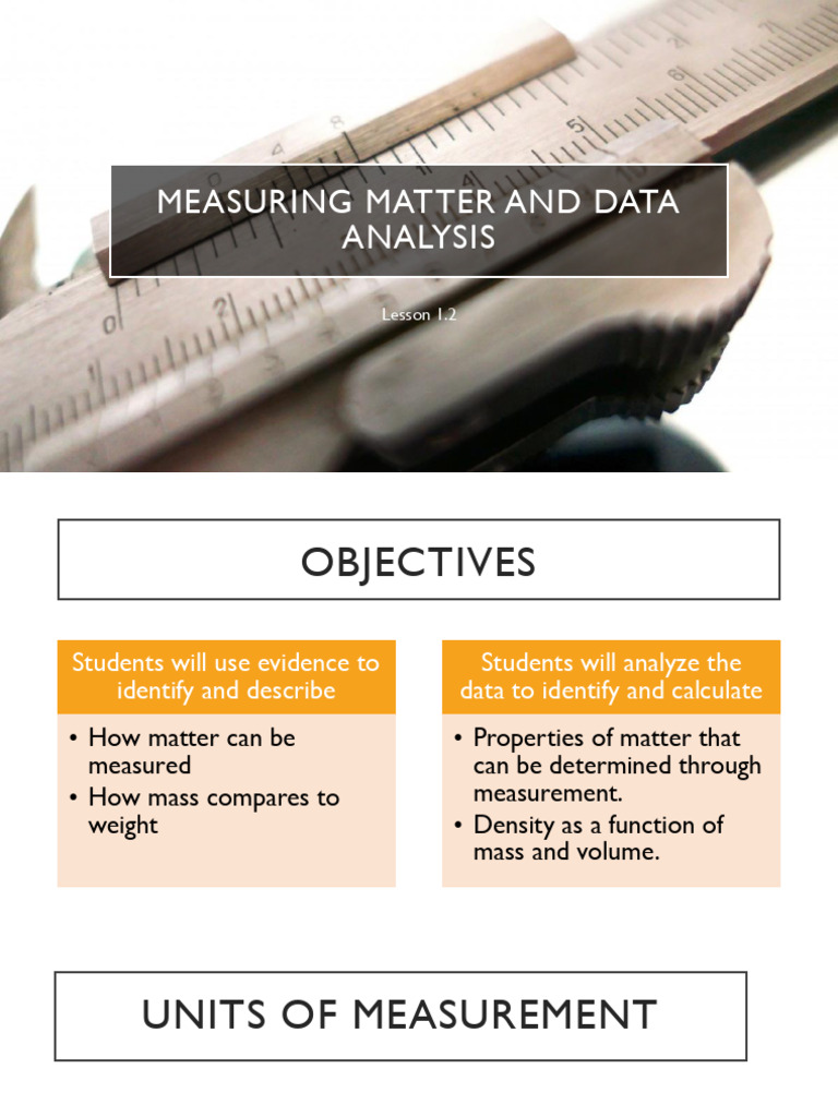 Lesson+1.2+ +Measuring+Matter+and+Data+Analysis | PDF | Volume | Density