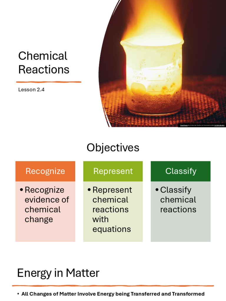Lesson+2.4+ +Chemical+Reactions | PDF | Chemistry | Chemical Reactions
