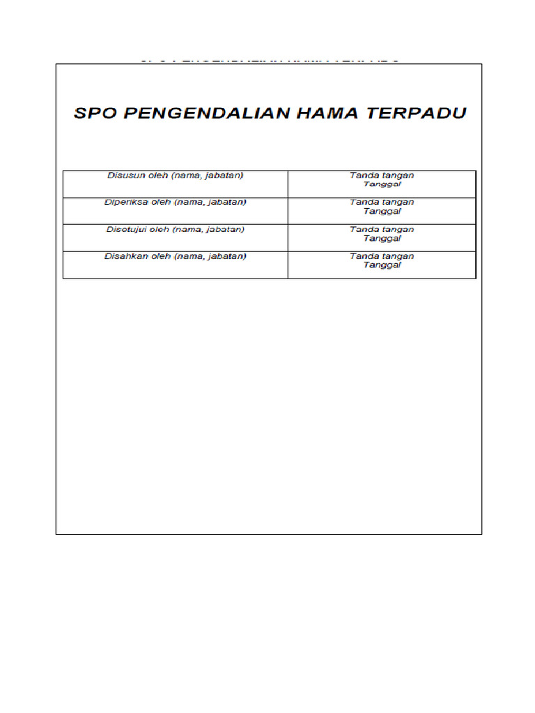 Contoh SPO Pengendalian Hama Terpadu | PDF