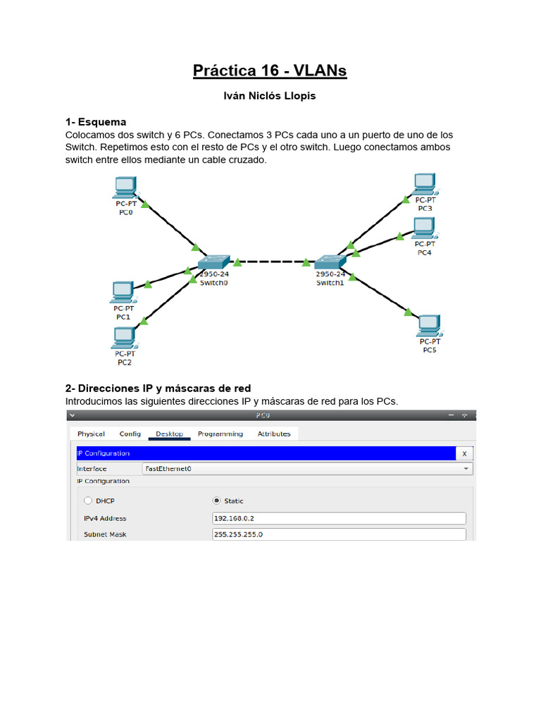 Práctica 16 - VLANs Iván Niclós Llopis | PDF