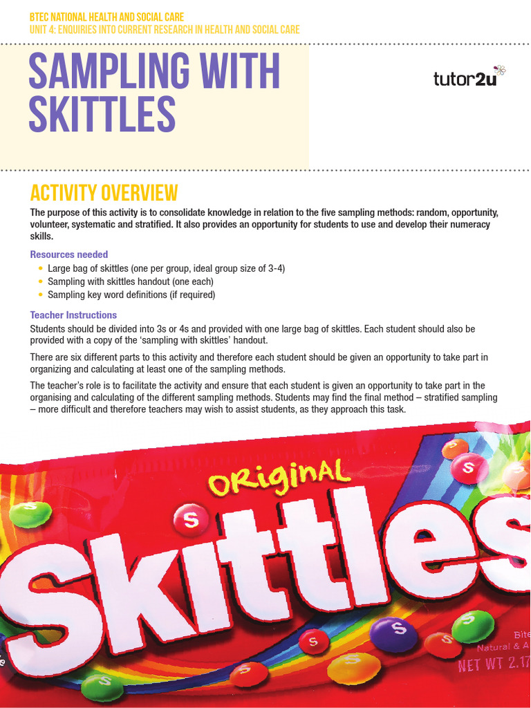 HSC Sampling With Skittles | PDF | Sampling (Statistics) | Learning