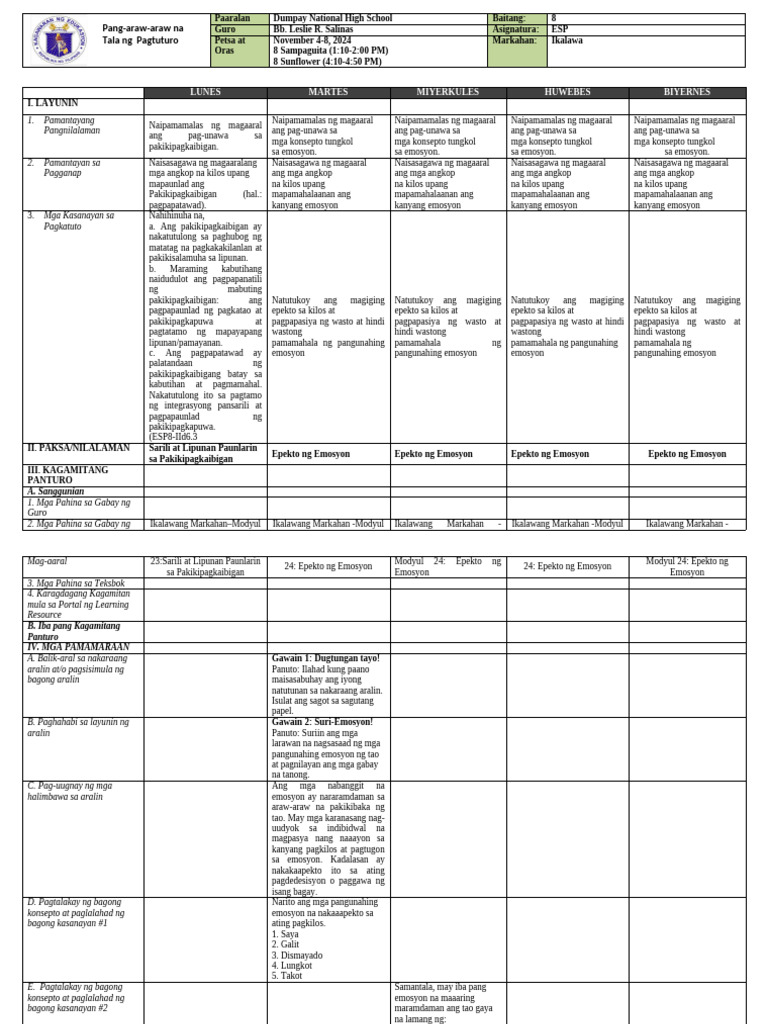 Ang Emosyon-DLL | PDF