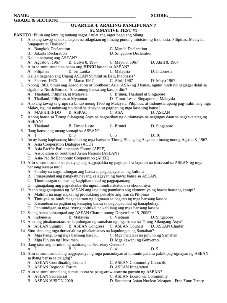Q4 Ap 7 Summative#1 | PDF