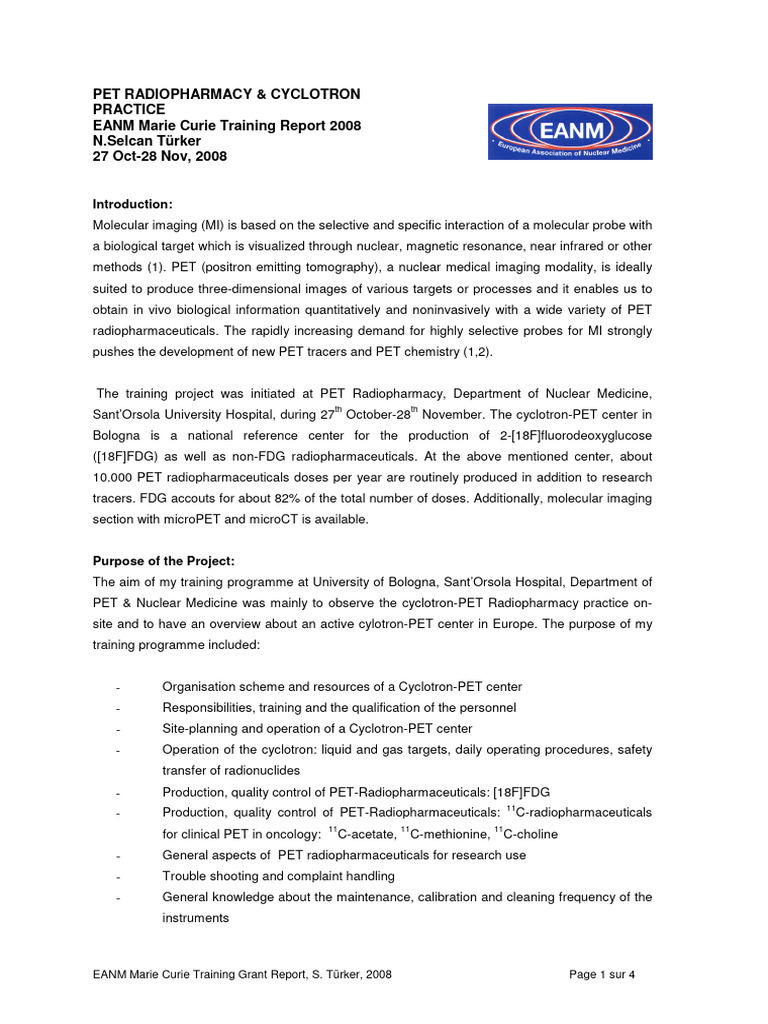 Pet Radiopharmacy and Cyclotron Practice | PDF | Positron Emission ...