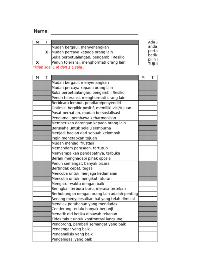 DISC_Form Pengisian HRE | PDF