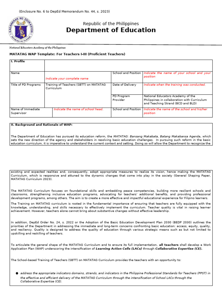 MATATAG Curriculum Guide for Teachers | PDF | Educational Assessment ...