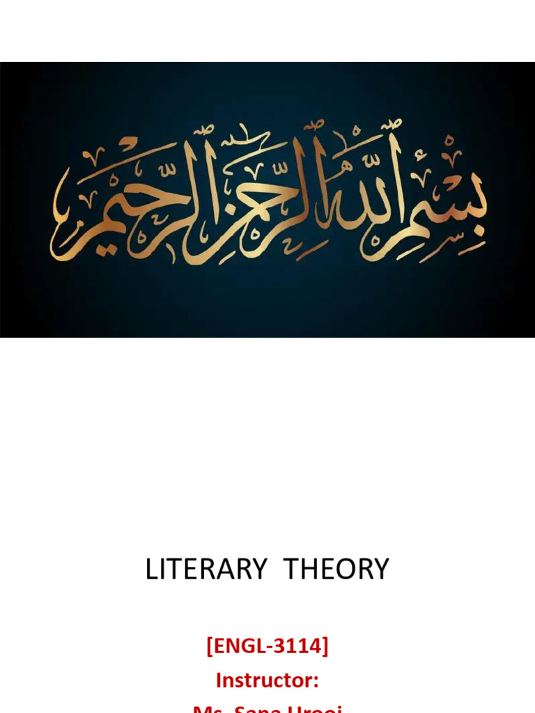 Literary Theory Lectur-01 | PDF | Literary Theory | Deconstruction