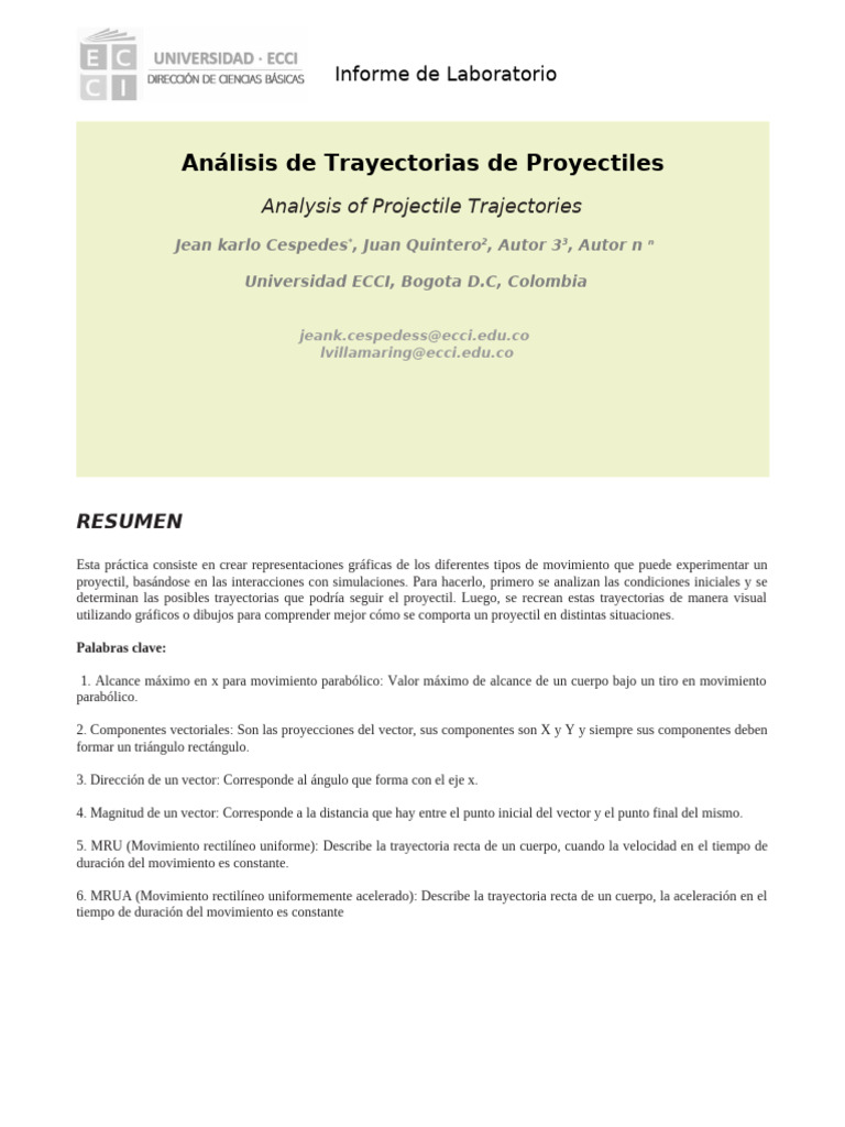 Formato Informe de Laboratorio - FÃ - Sica | PDF | Arrastrar (Física ...