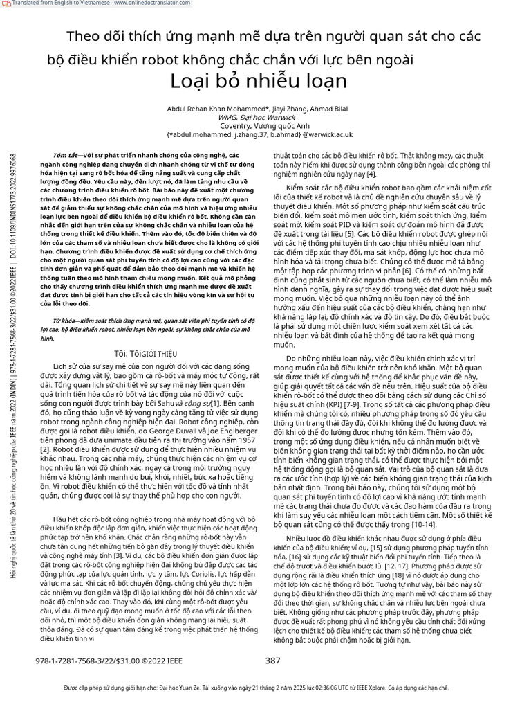 Vn Observer Based Robust Adaptive Tracking For Uncertain Robot Manipulators With External Force