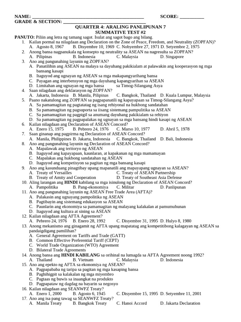 Q4_AP_7_SUMMATIVE#2 | PDF
