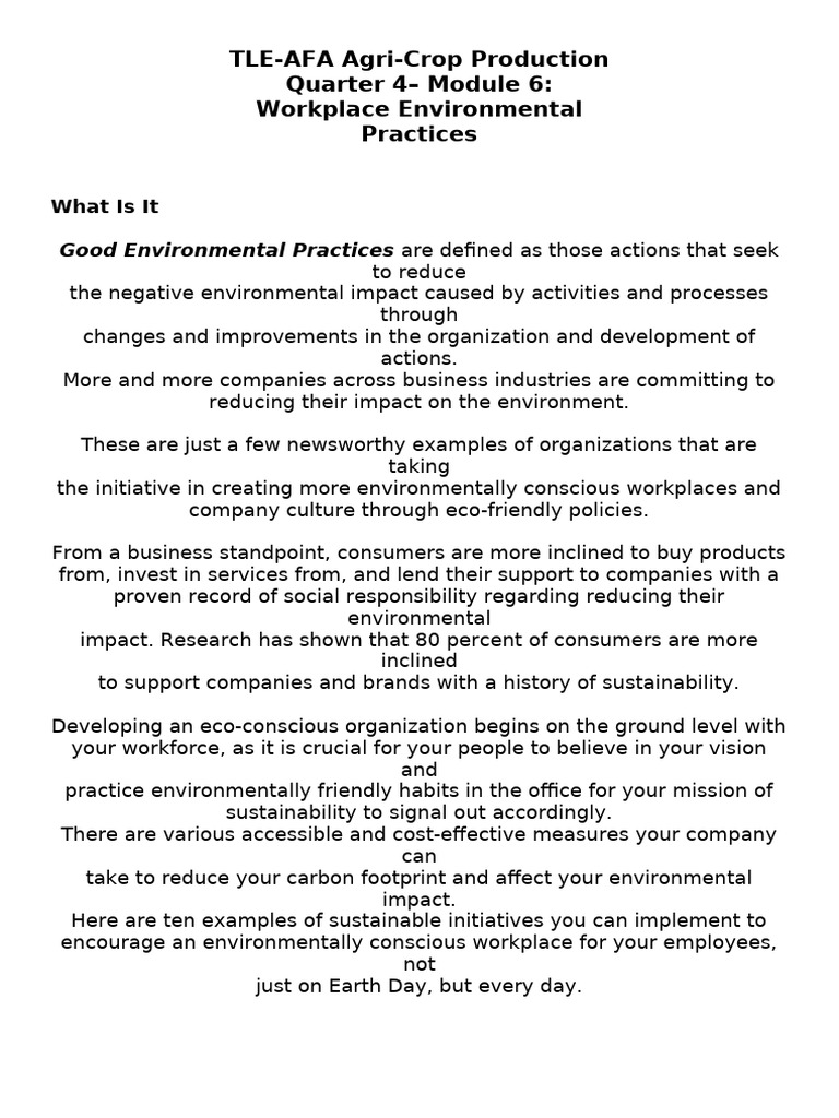 TLE10 Quarter 4 Module 6. Part 2 Lesson 1 | PDF | Sustainability | Reuse