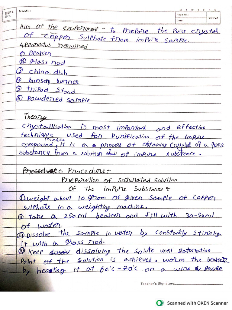 Chemistry Practical | PDF