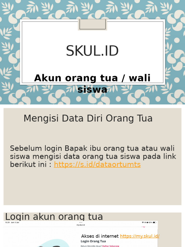 Panduan Akun Ortu Skul.id | PDF