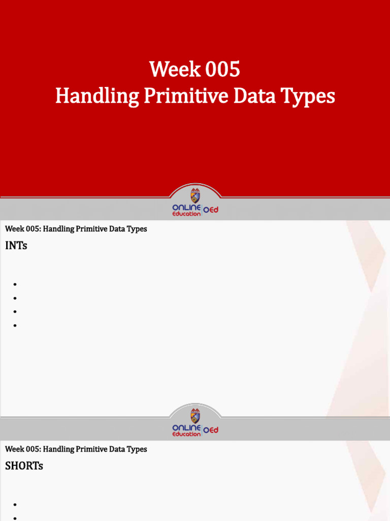 W5-Presentation-Handling Primitive Data Types | PDF
