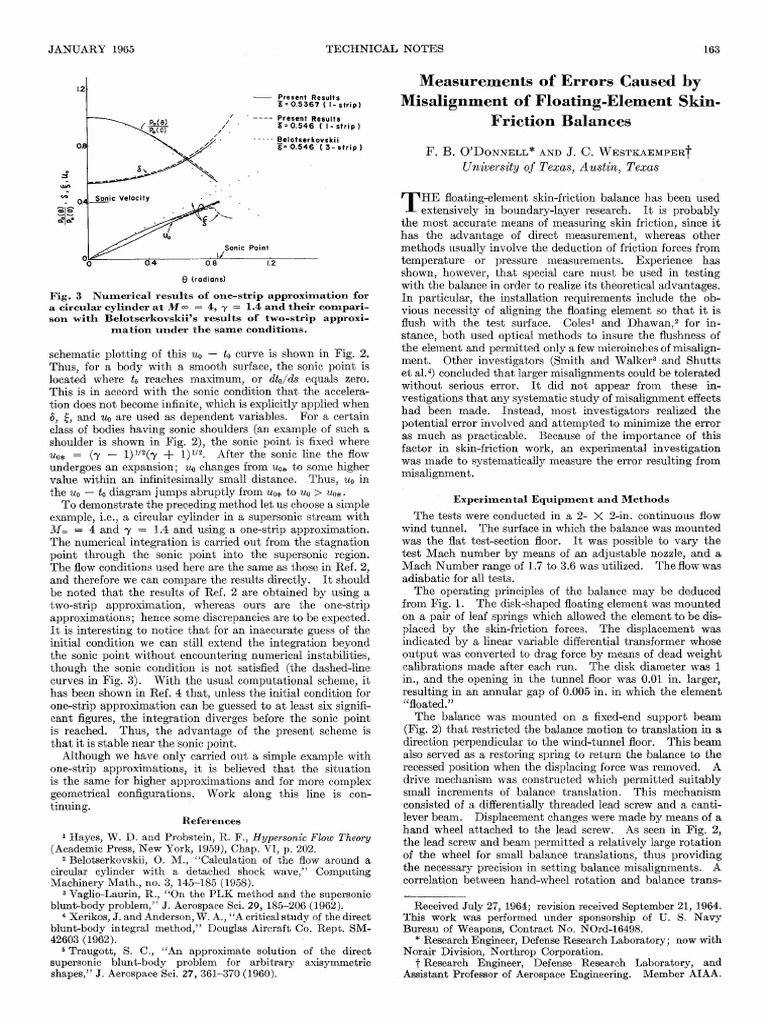 O'Donnell, F. B. (1964). a Study of the Effect of Floating-element Misalignment on Skin-friction ...