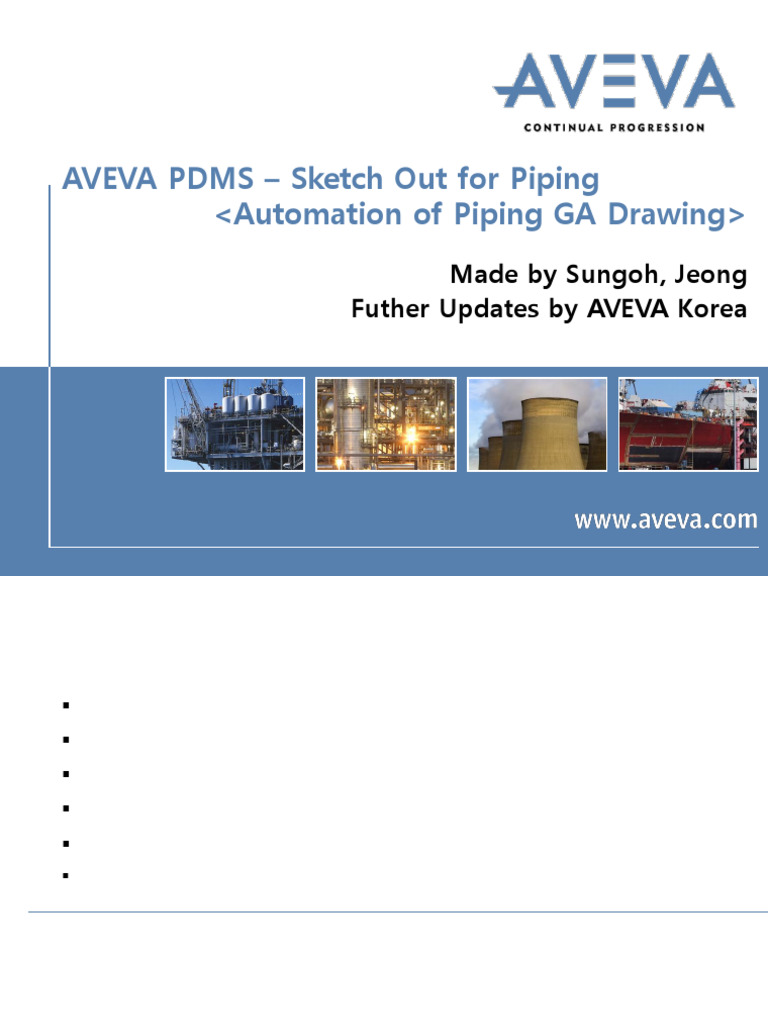 AVEVA PDMS - Sketch Out For Piping - Rev1 | PDF | Microsoft Excel | Software