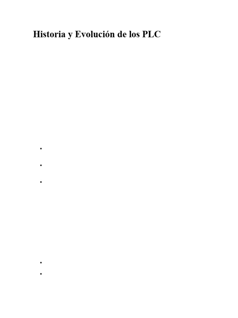 Evolución de los PLC en la Industria | PDF | Controlador lógico ...