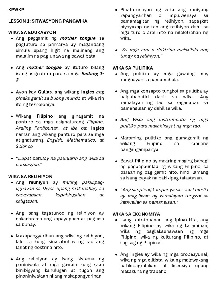 KPWKP Reviewer 2 | PDF