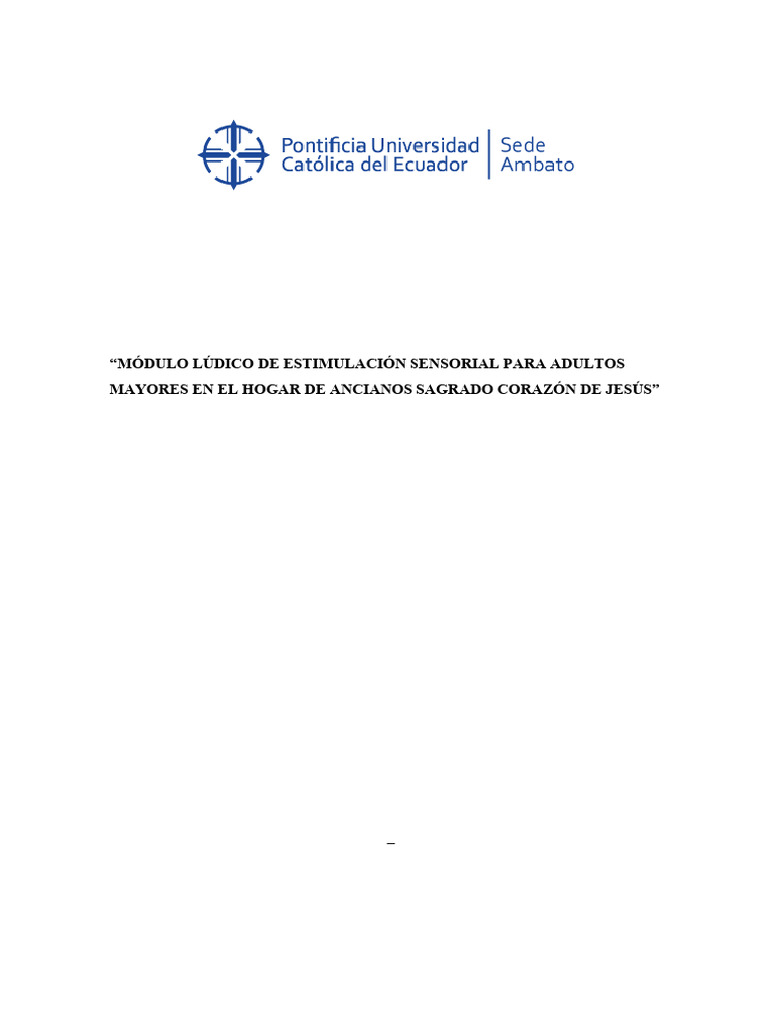 Módulo Lúdico de Estimulación Sensorial PM | PDF | Adultos | Vejez