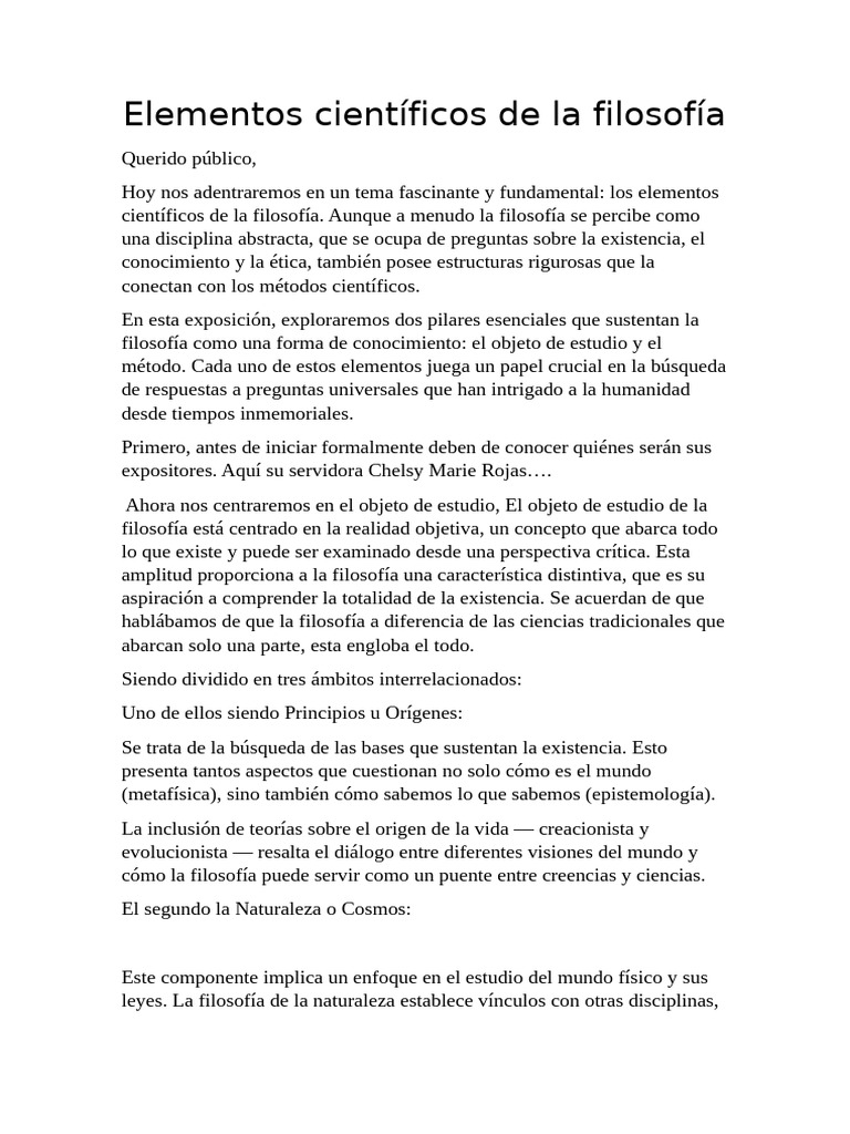 Elementos Científicos en Filosofía | PDF | Conocimiento | Teoría