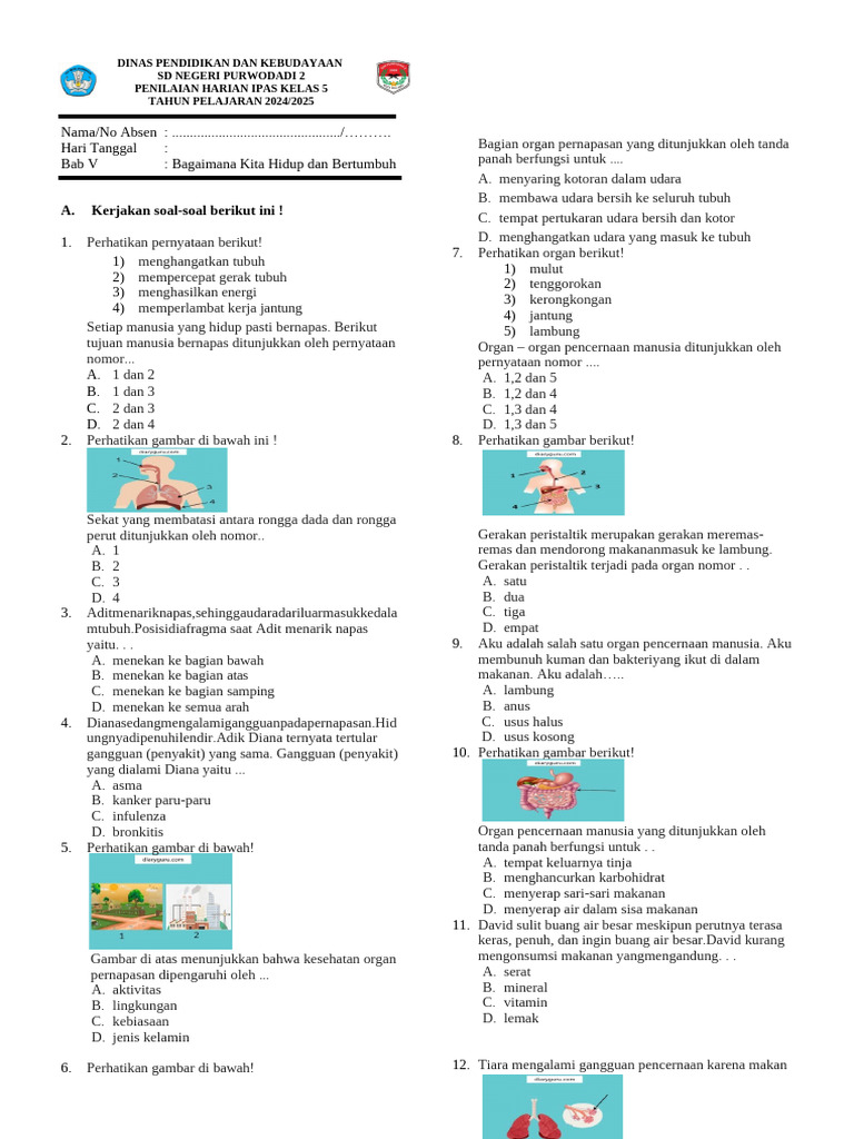 1. UH IPAS KELAS 5 BAB 5 | PDF