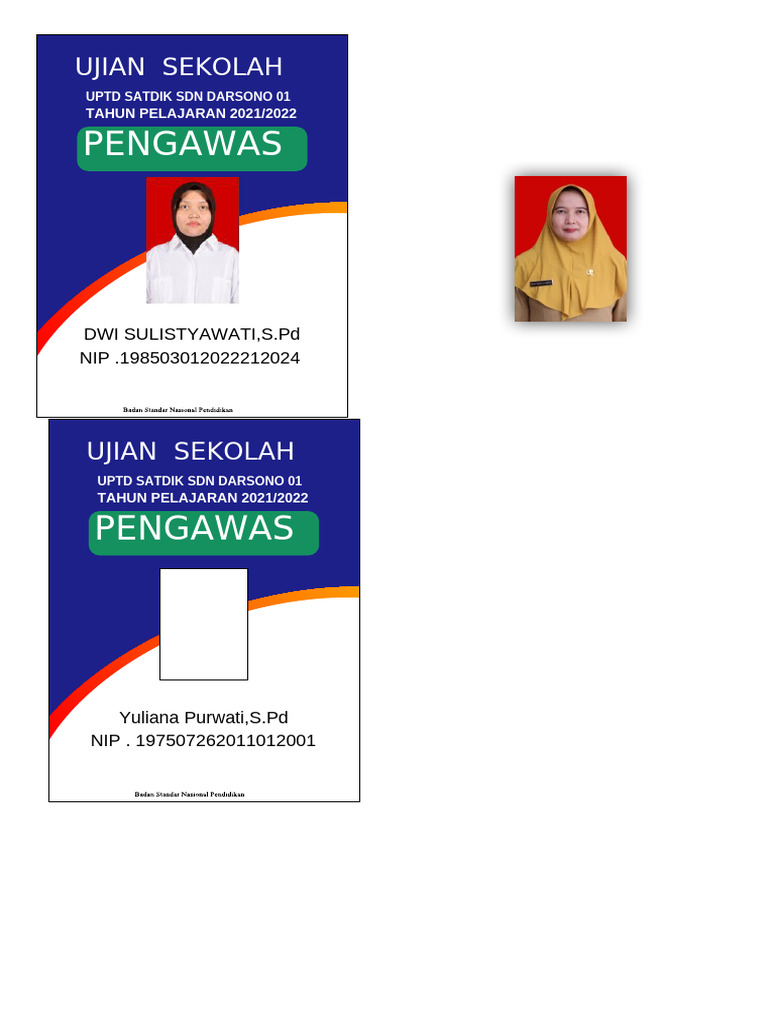 Id Card Pengawas | PDF