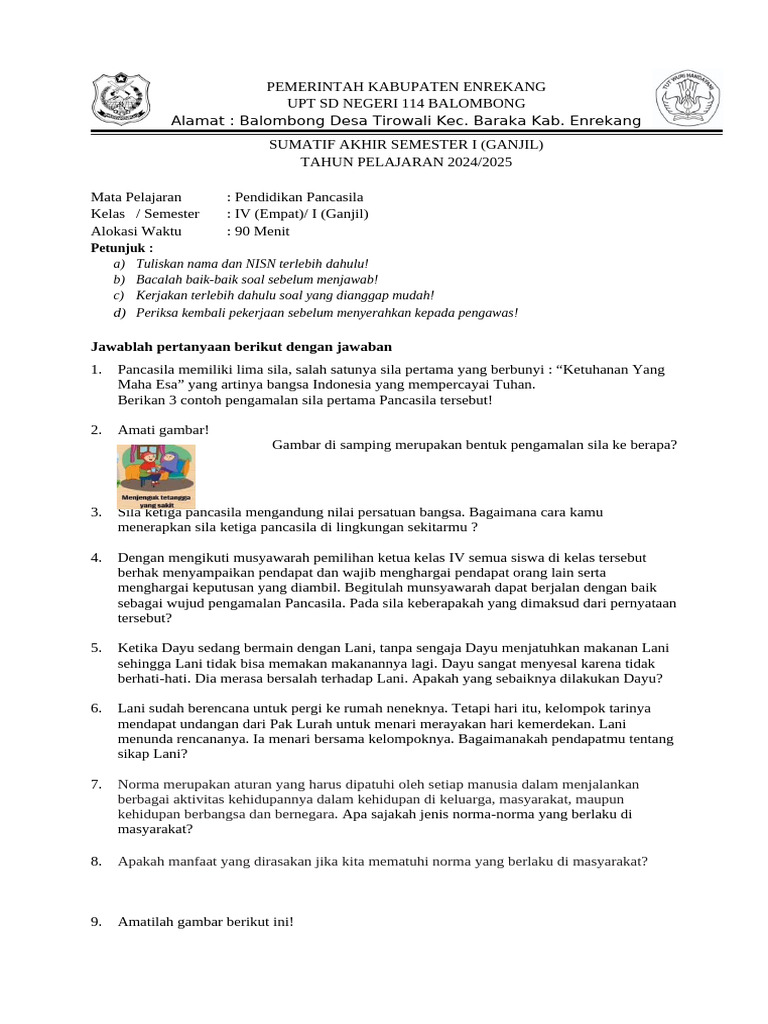 PEND - PANCASILA Kelas 4 | PDF