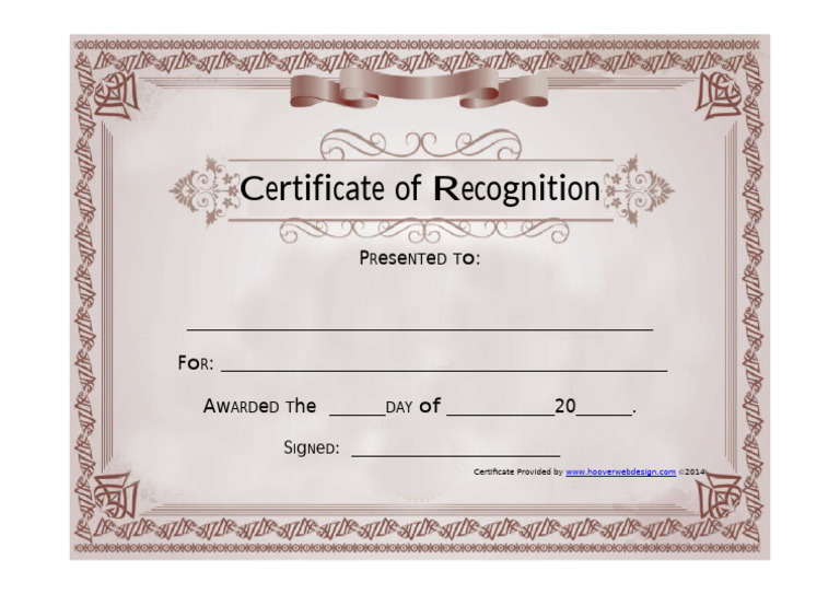 Certificate of RecognitionTemplates | PDF