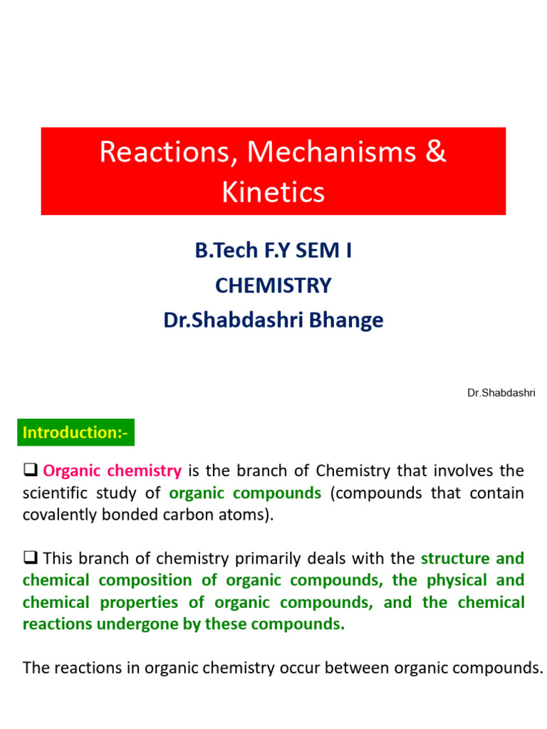 Reactions- Mechanisms - Kinetics (1) | PDF | Chemical Reactions ...