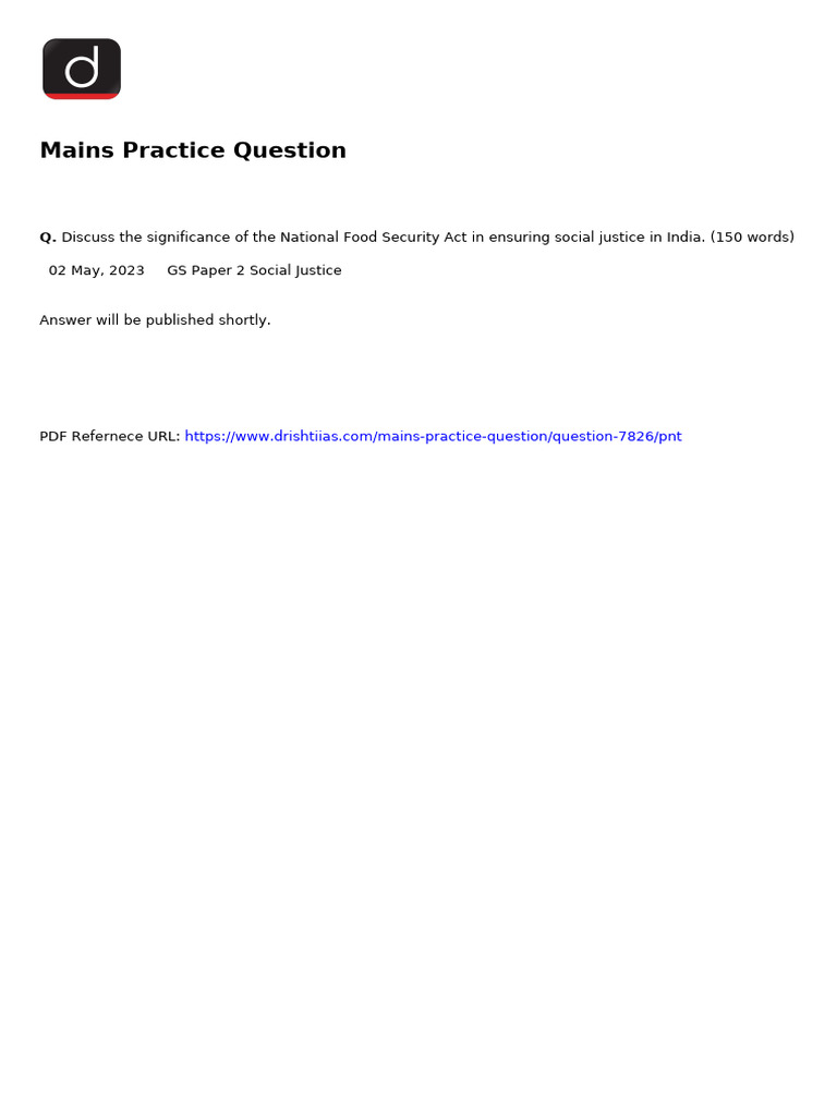 Mains Practice Question | PDF