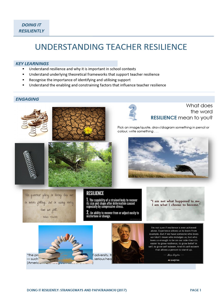 Understanding Teacher Resilience | PDF | Psychological Resilience ...
