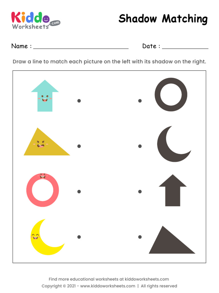 Shadow Matching Shapes Worksheet | PDF